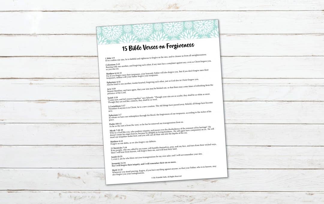 15 Bible Verses on Forgiveness - My Printable Faith