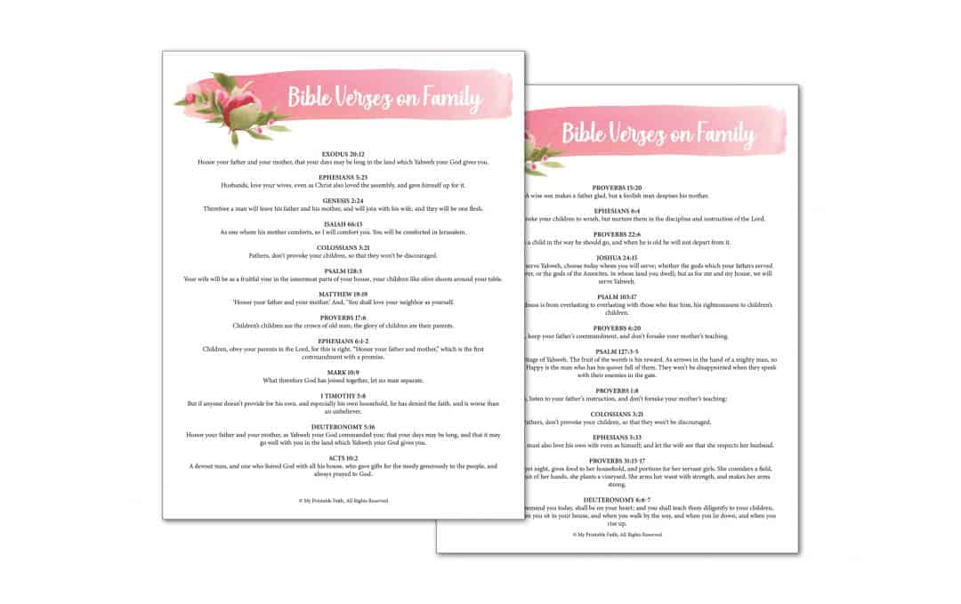 25 Bible Verses About Family - My Printable Faith