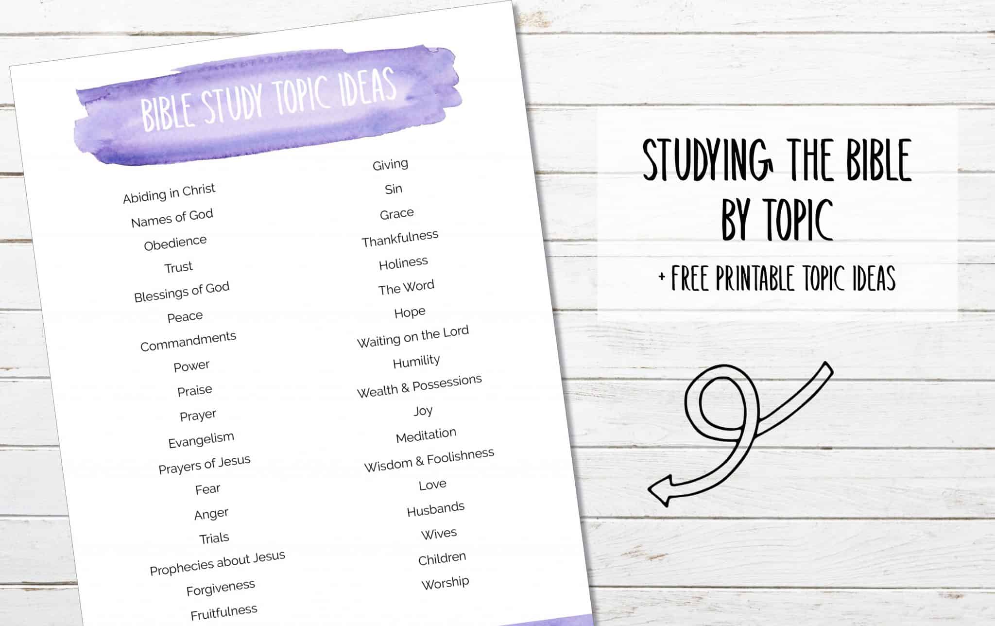 How To Study The Bible By Topic ( + FREE Printable Topic Ideas) - My ...