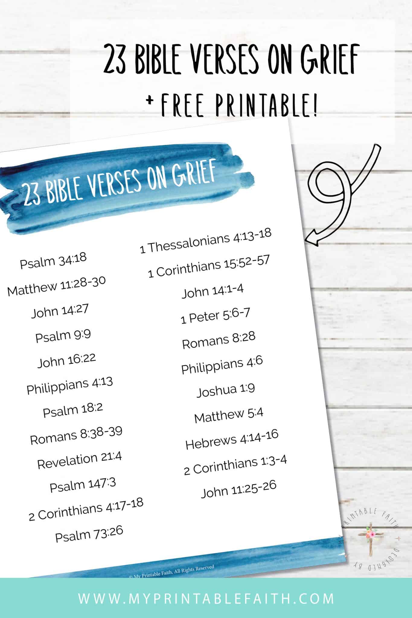 23 Bible Verses About Grief - My Printable Faith