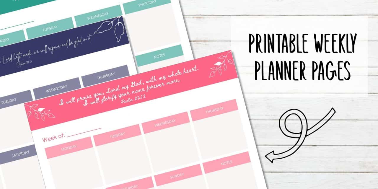 Printable Weekly Planner with Bible Verse - My Printable Faith