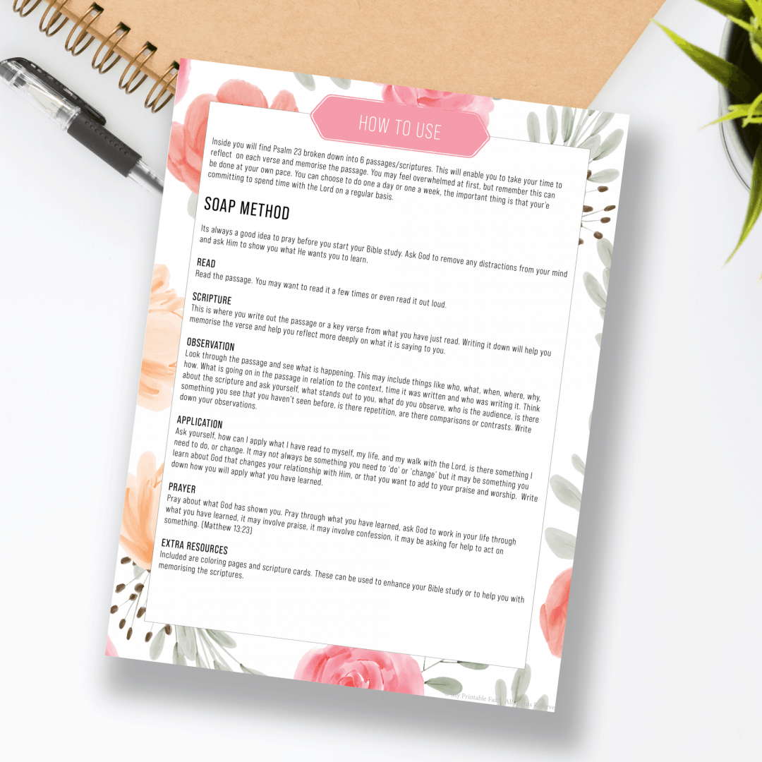 365 Day SOAP Bible Study Binder - My Printable Faith