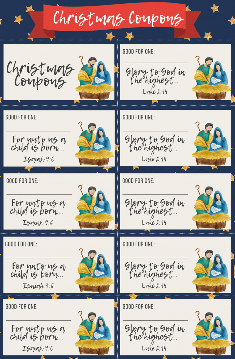 Printable Christmas Gift Coupons {with Scriptures} - My Printable Faith
