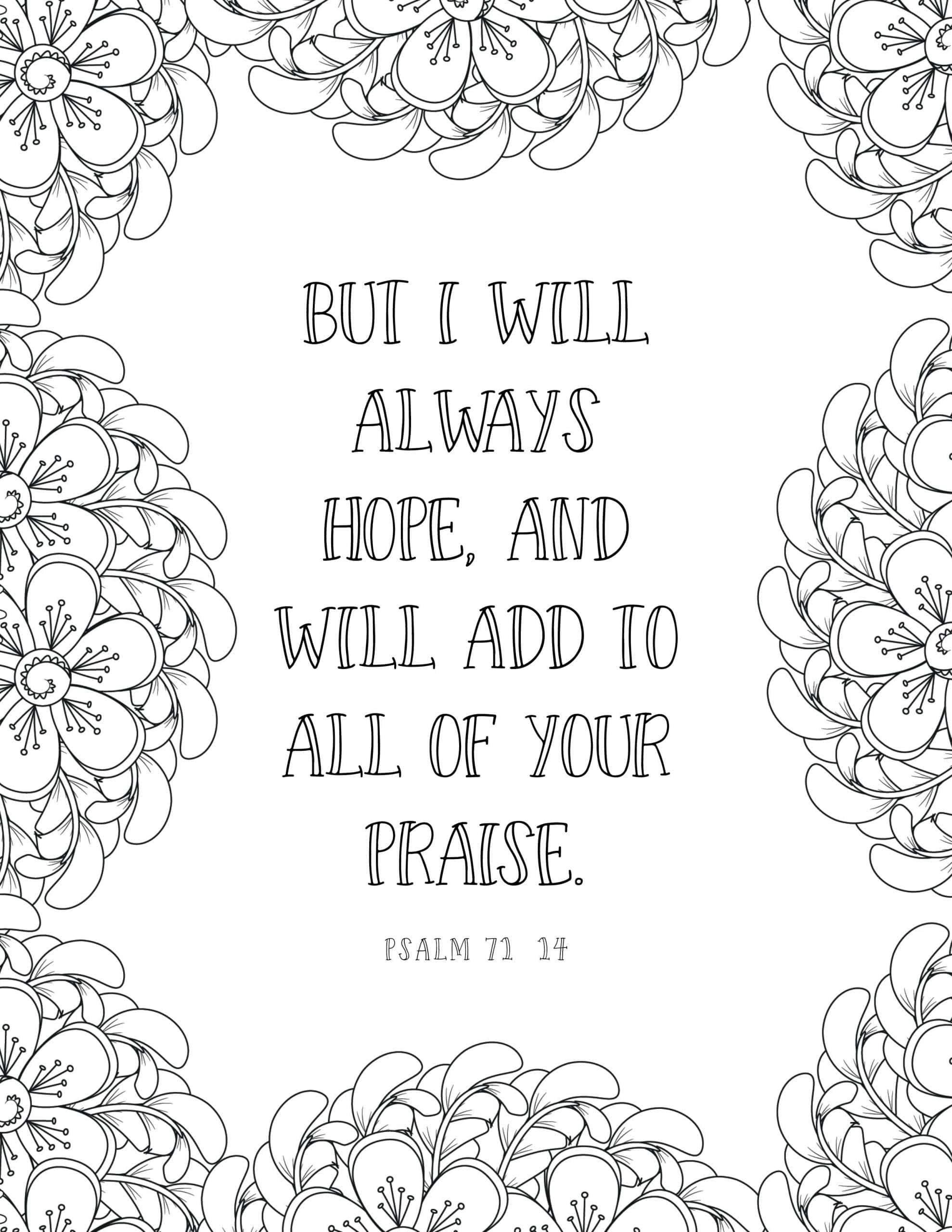 30 Printable Bible Verse Coloring Pages on Hope - My Printable Faith