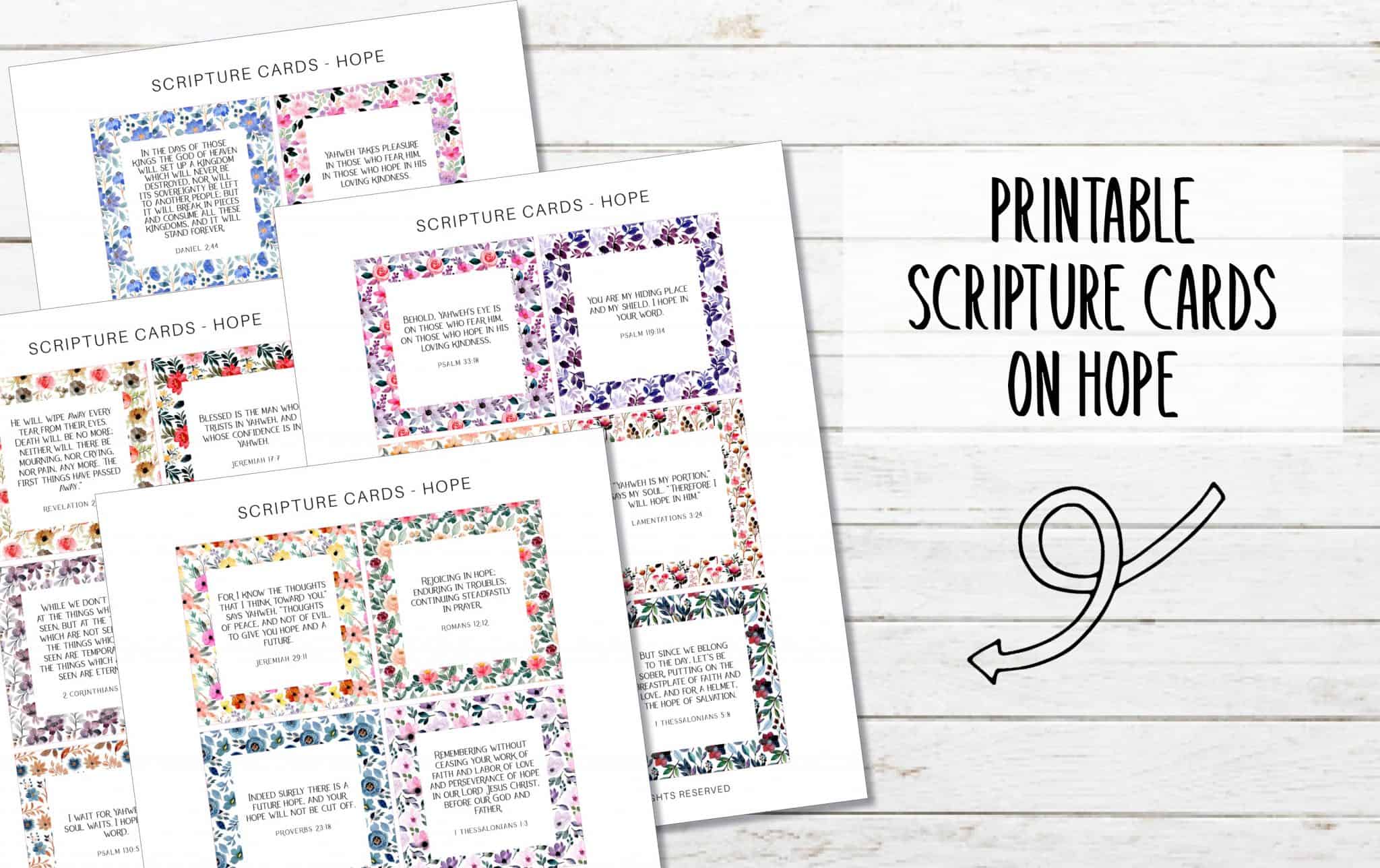30 Printable Scripture Cards on Hope - My Printable Faith
