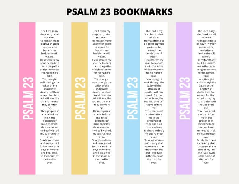 Printable Psalm 23 Bookmarks - My Printable Faith