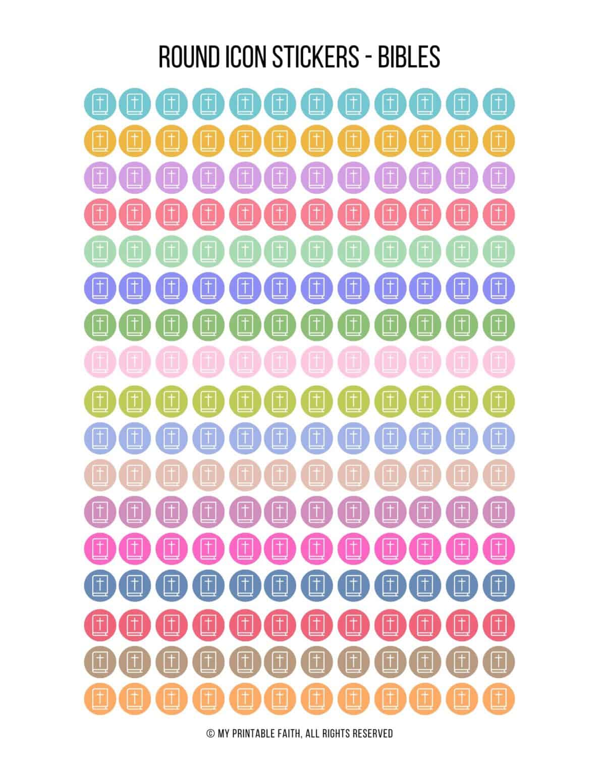 FREE Printable Round Bible Icon Stickers - My Printable Faith