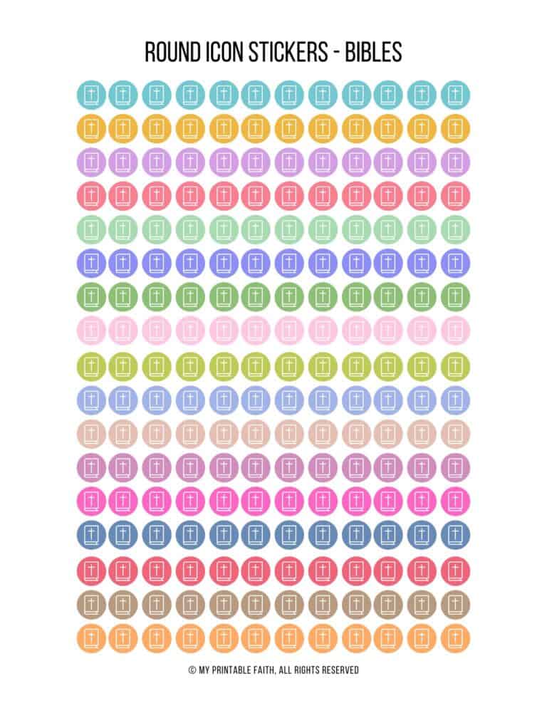 FREE Printable Round Bible Icon Stickers - My Printable Faith