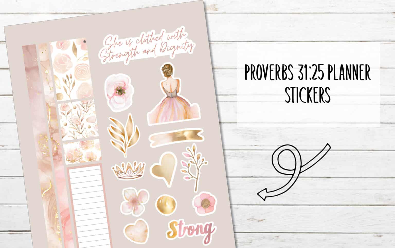Printable Proverbs 31:25 Planner Stickers {Strength and Dignity} - My ...