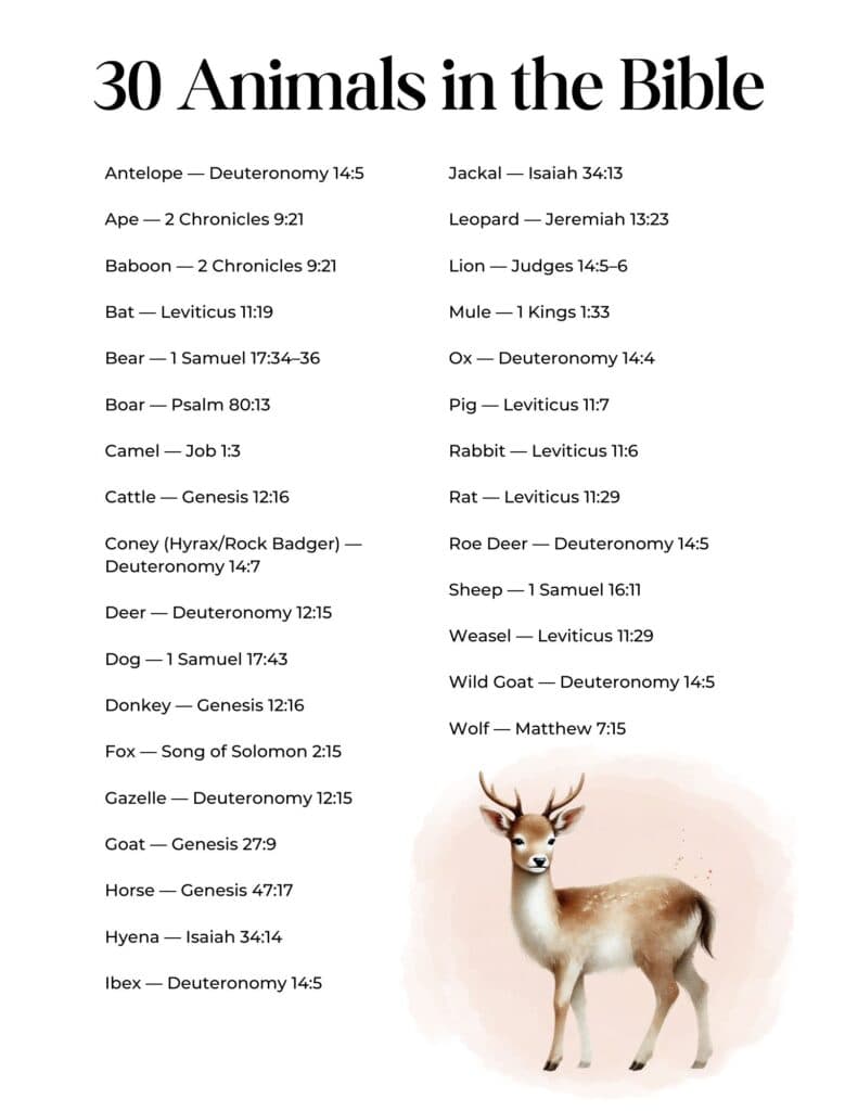 31 Animals in the Bible (with Scripture References) - My Printable Faith